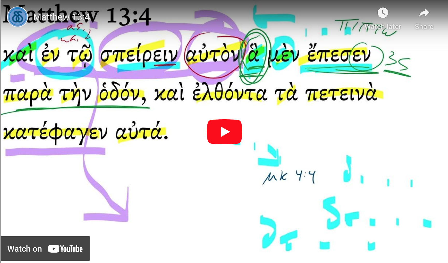 Matthew 13:4 | Daily Dose of Greek