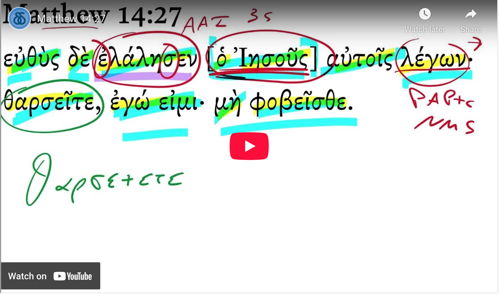 Matthew 14:27 | Daily Dose of Greek