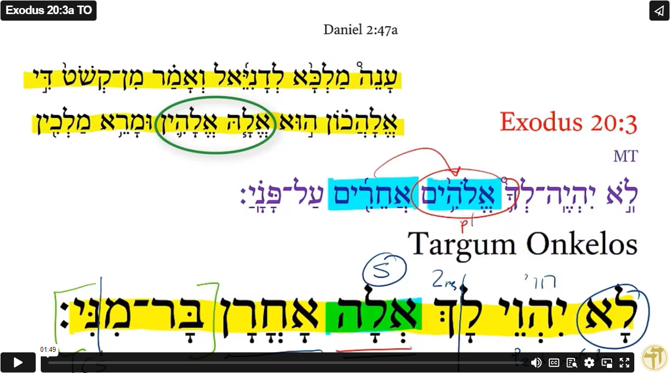 Exodus 20:3a TO - Daily Dose of Aramaic