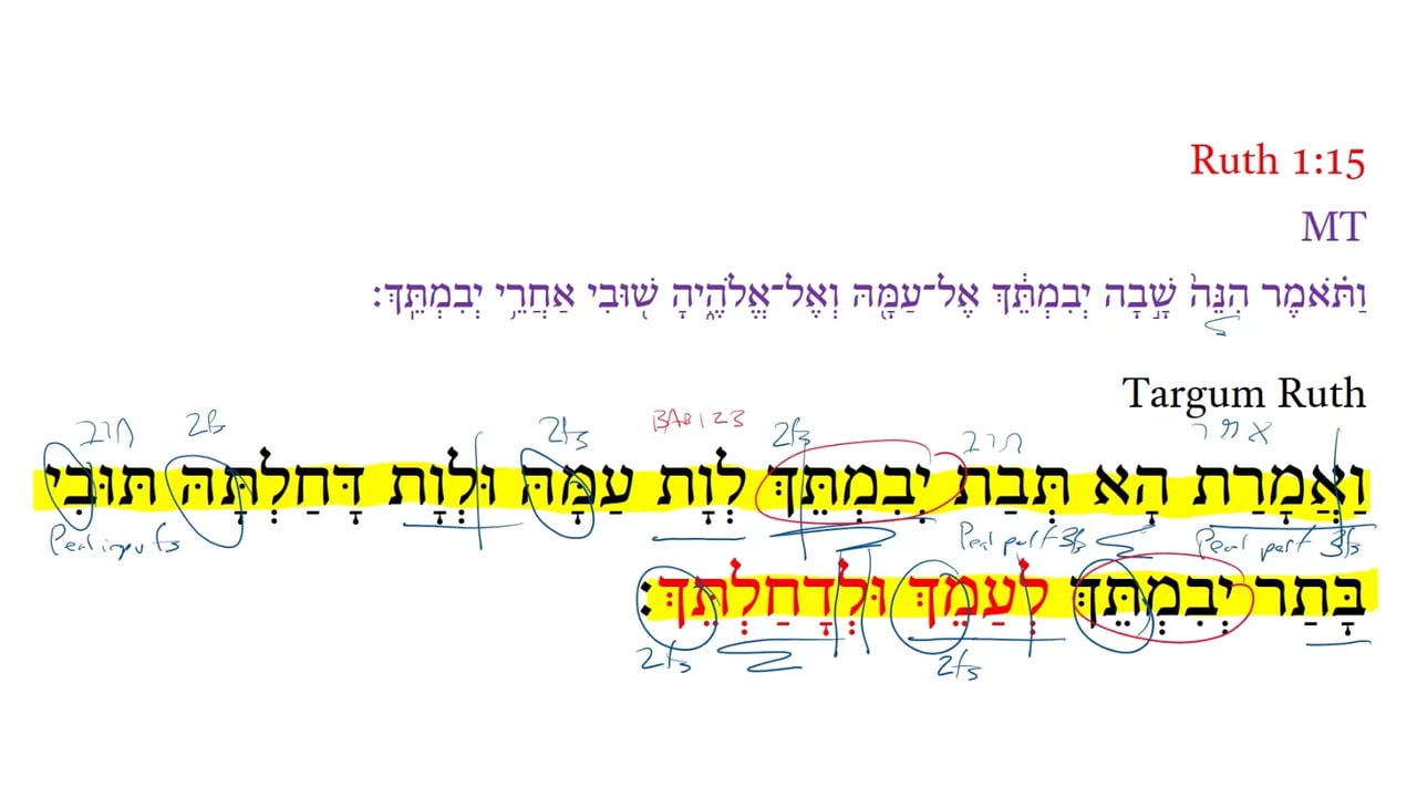 TR Ruth 1:15a - Daily Dose of Aramaic