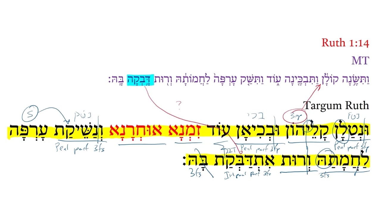 TR Ruth 1:14a - Daily Dose of Aramaic