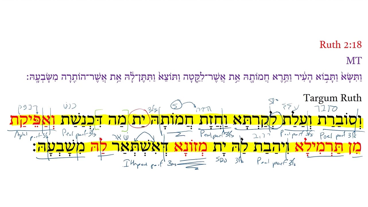 TR Ruth 2:18b - Daily Dose of Aramaic