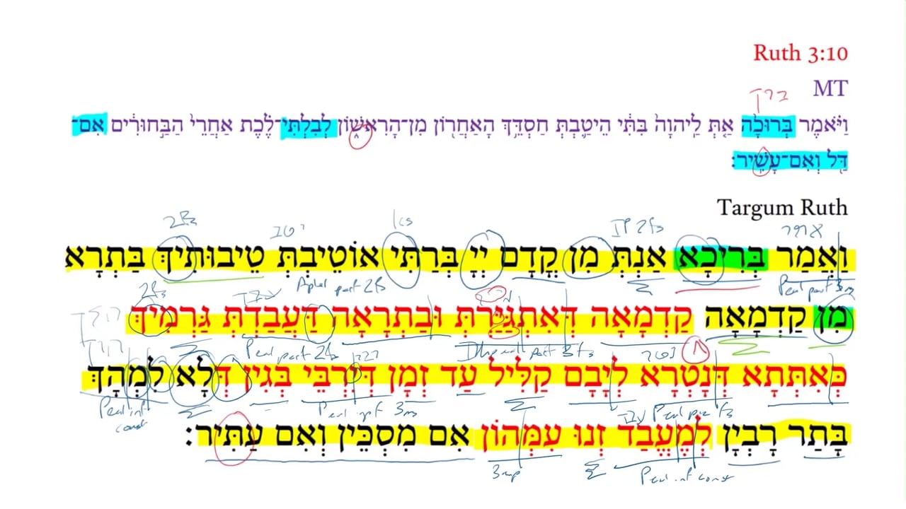 TR Ruth 3:10c - Daily Dose of Aramaic