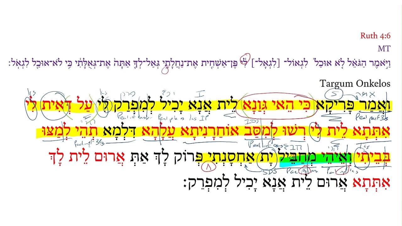 TR Ruth 4:6b - Daily Dose of Aramaic
