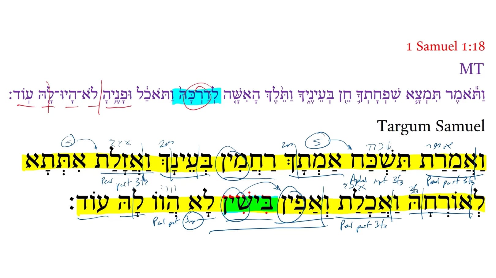 Targum 1 Samuel 1:18b - Daily Dose of Aramaic