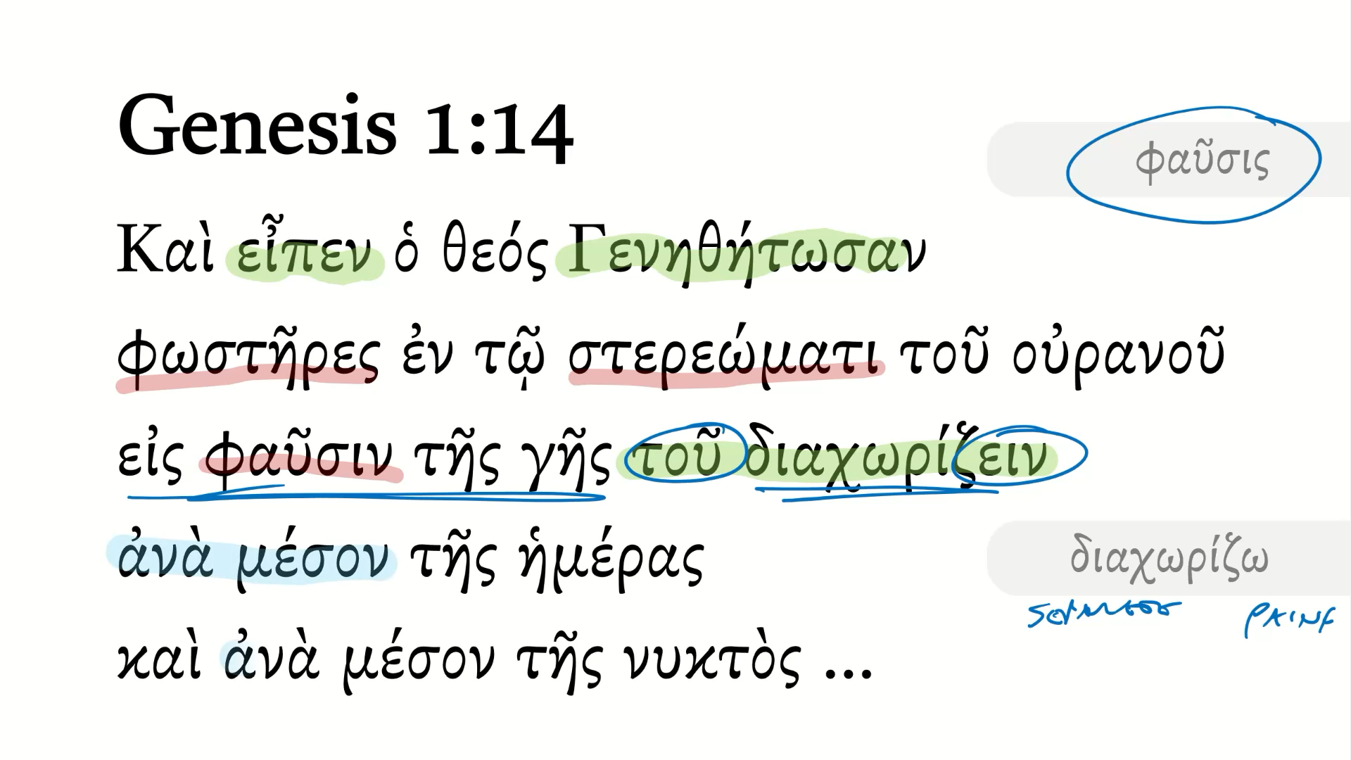 Genesis 1:14 Septuagint | Daily Dose of Septuagint