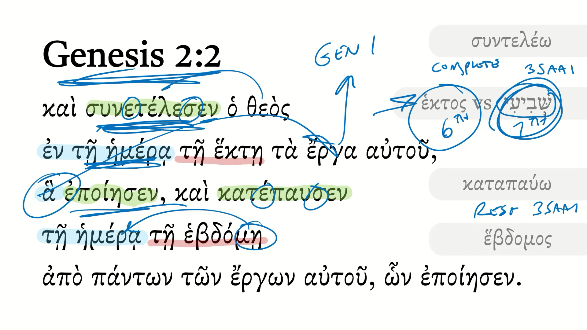 Genesis 2:2 Septuagint | Daily Dose of Septuagint