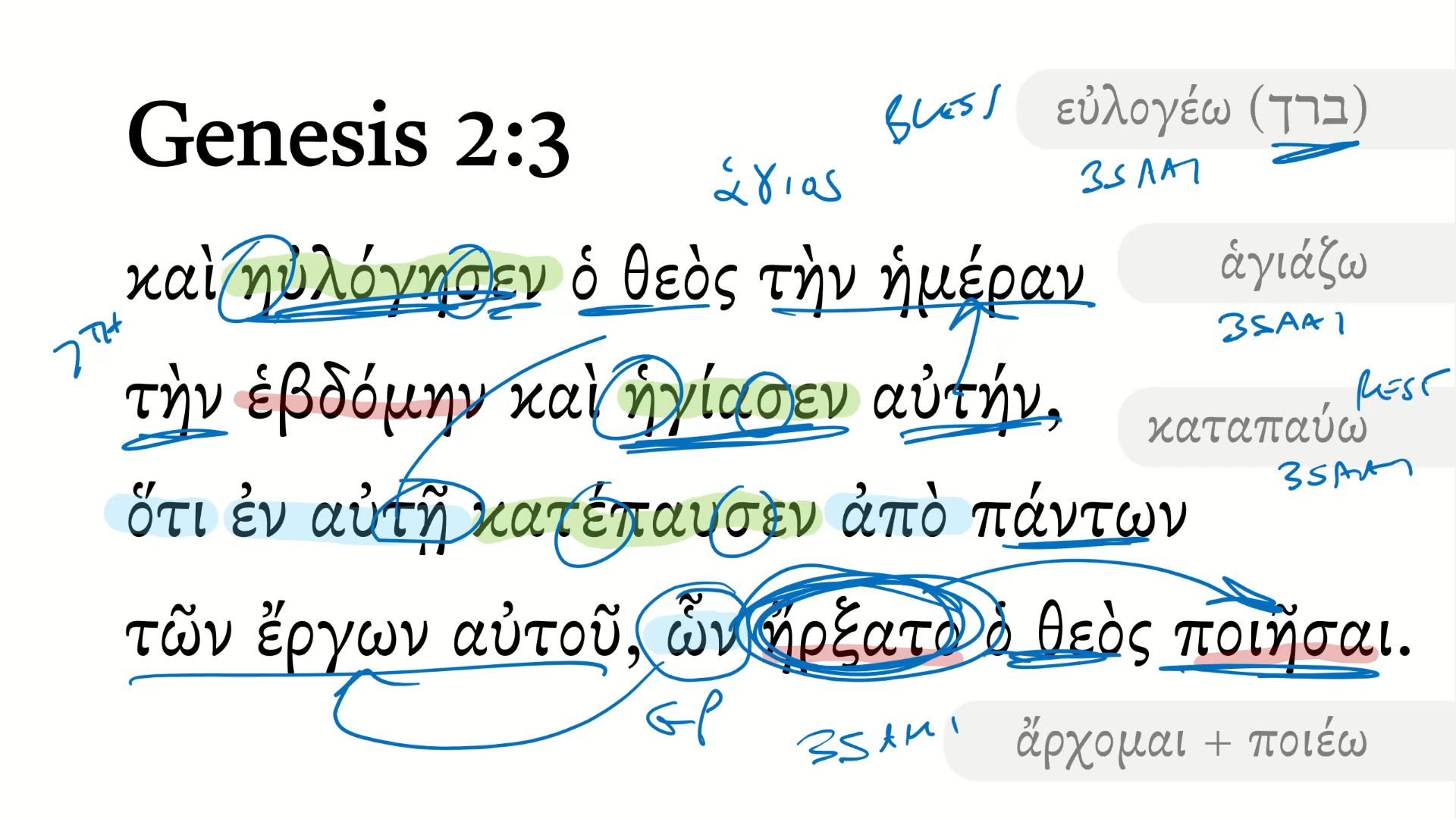 Genesis 2:3 Septuagint | Daily Dose of Septuagint