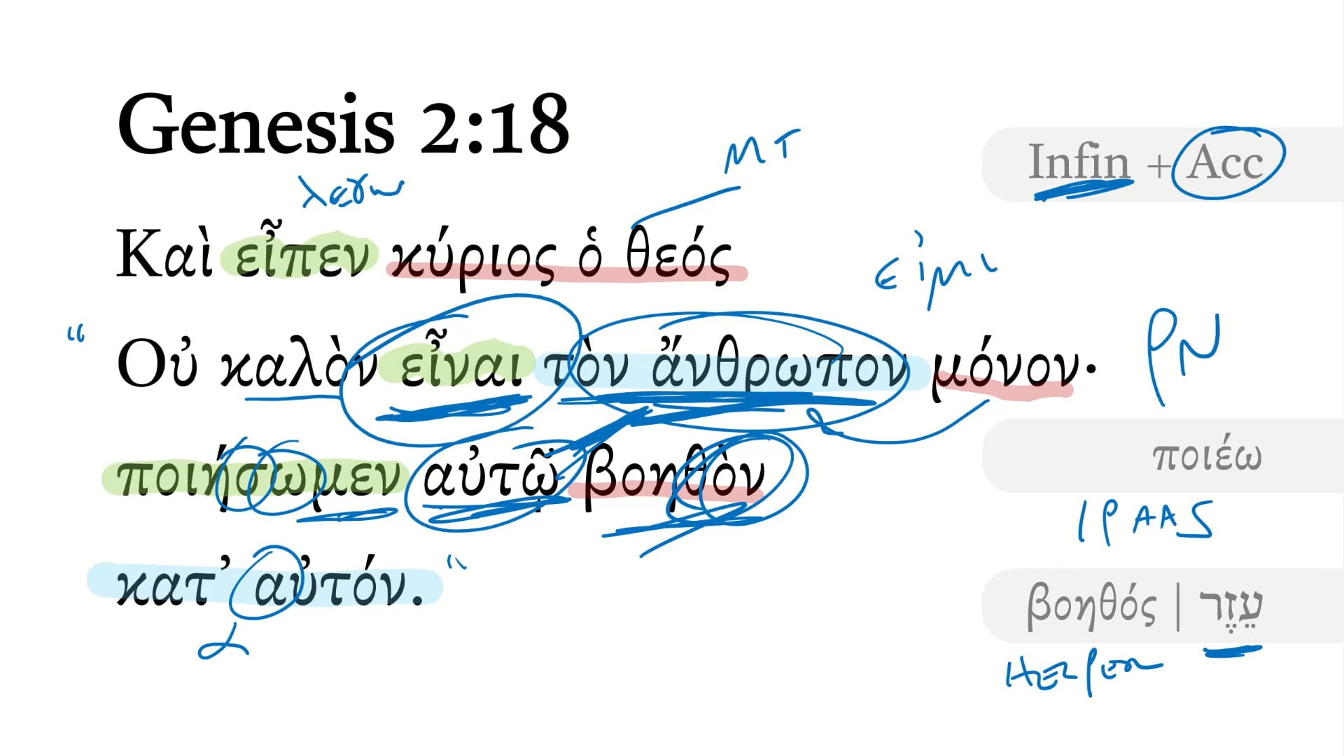 Genesis 2:18 | Daily Dose of Septuagint