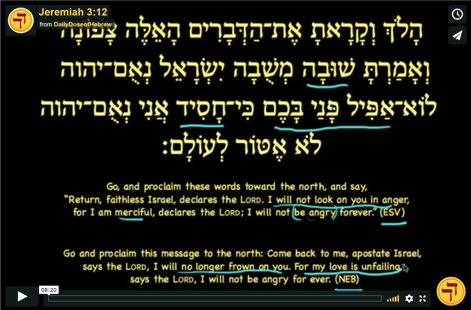 Jeremiah 3:12 | Daily Dose of Hebrew