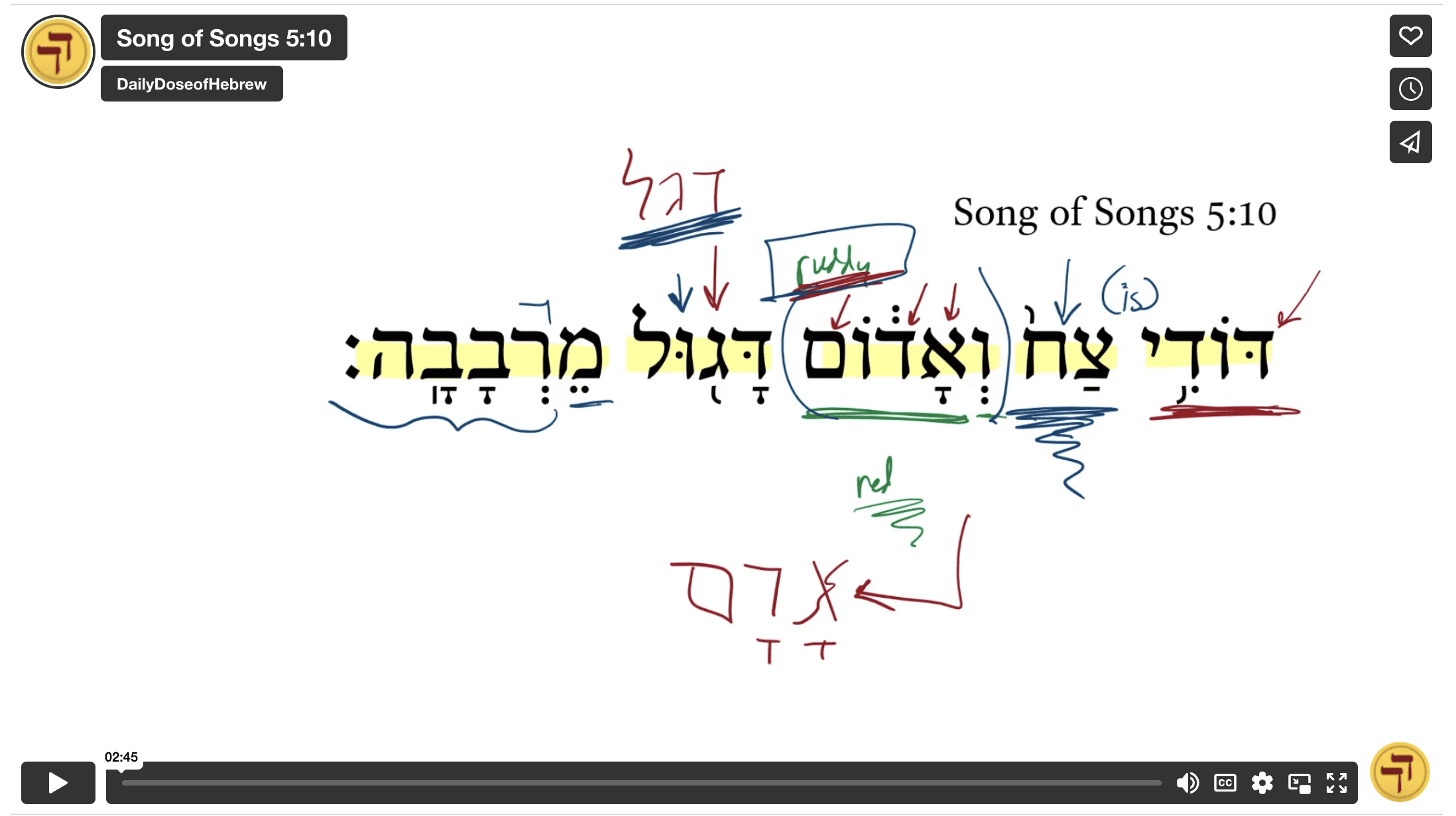 Song of Songs 5:10 | Daily Dose of Hebrew