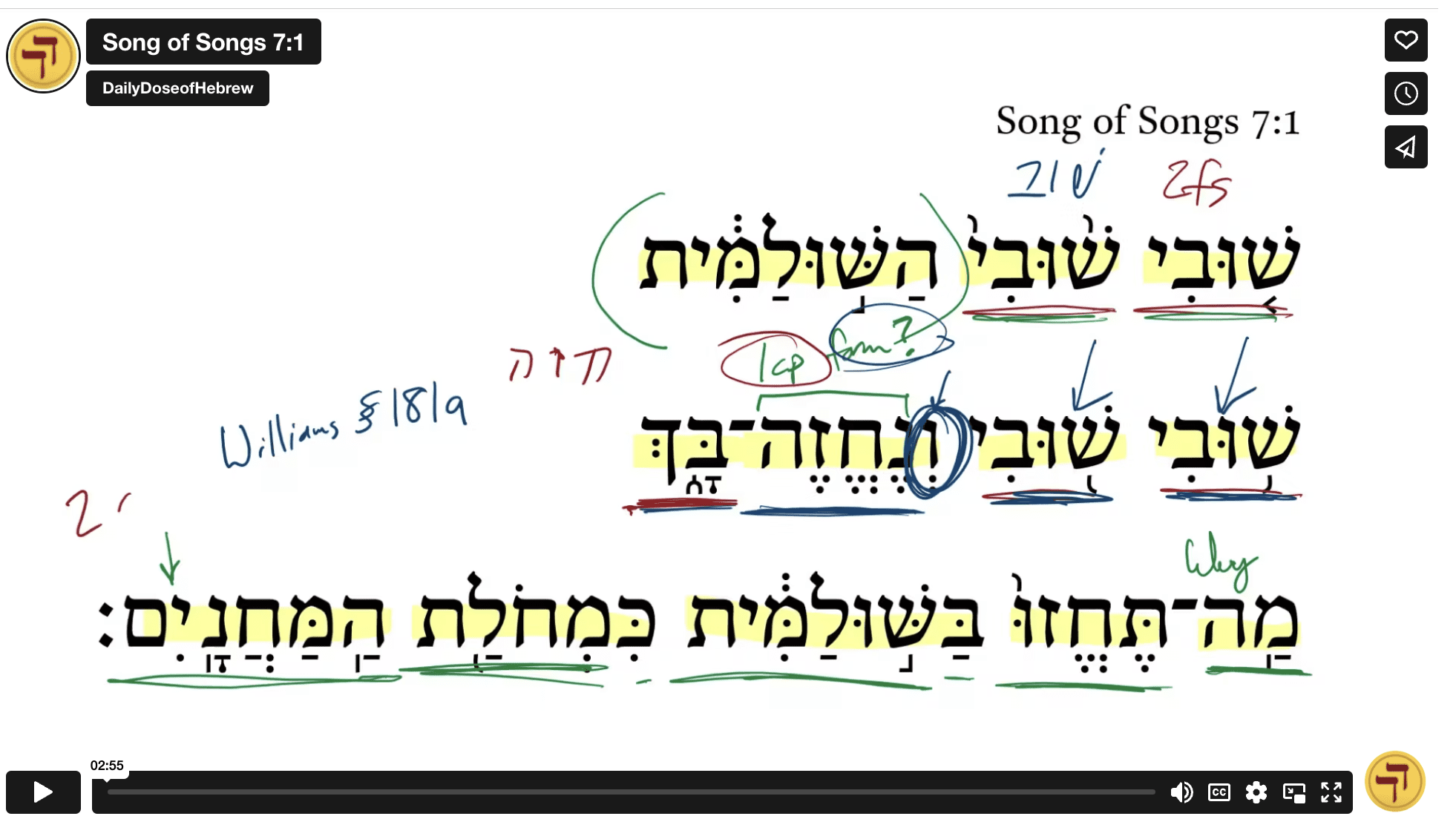 Song of Songs 7:1 | Daily Dose of Hebrew
