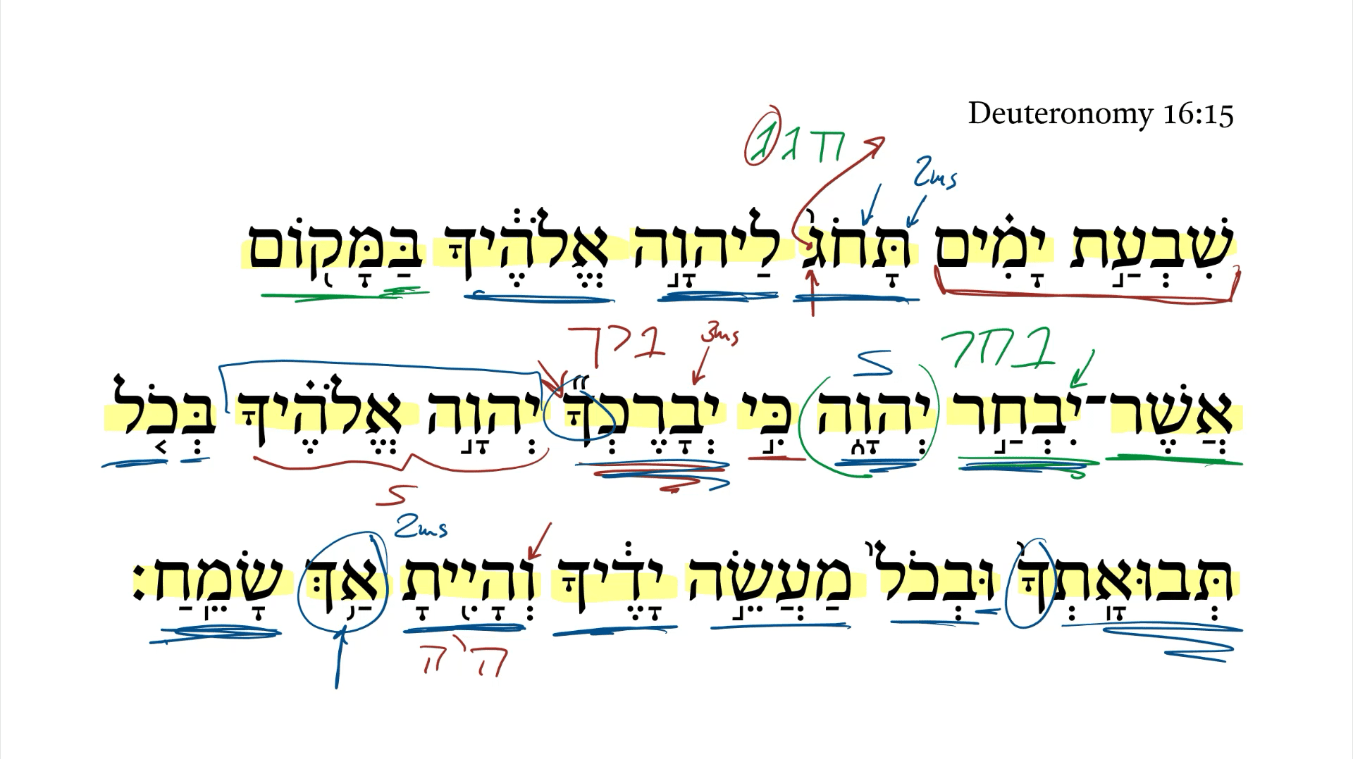 Deuteronomy 16:15 | Daily Dose of Hebrew
