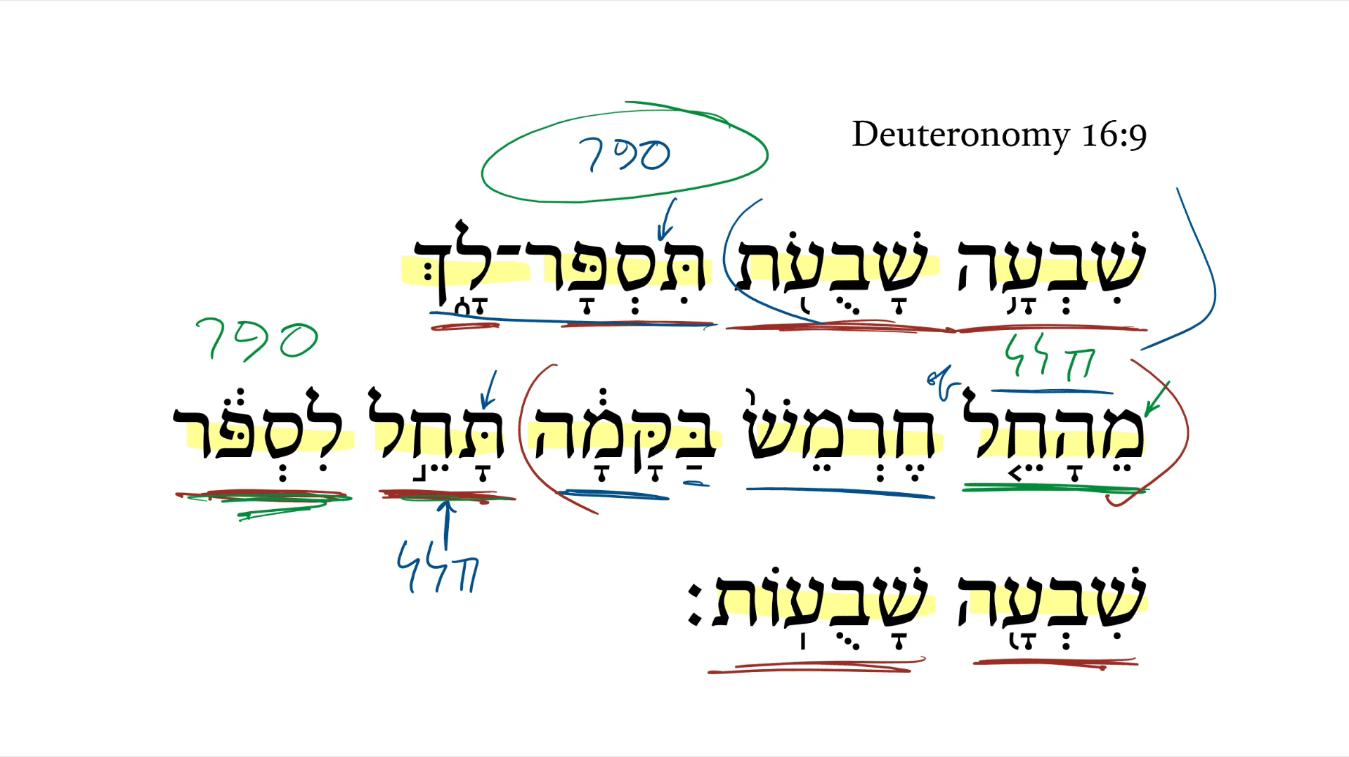 Deuteronomy 16:9 | Daily Dose of Hebrew