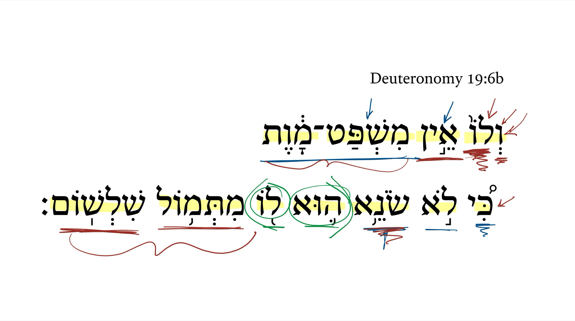 Deuteronomy 19:6b | Daily Dose of Hebrew