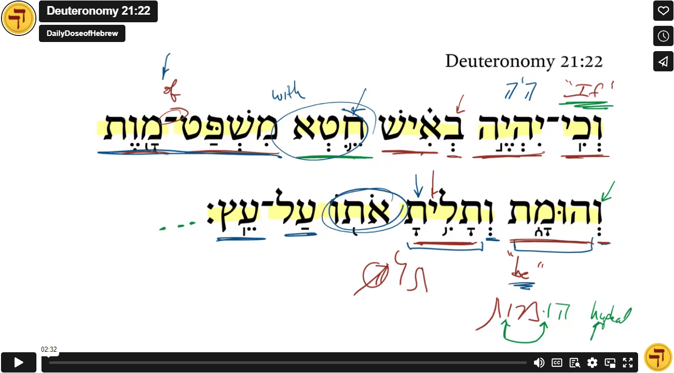 Deuteronomy 21:22 | Daily Dose of Hebrew