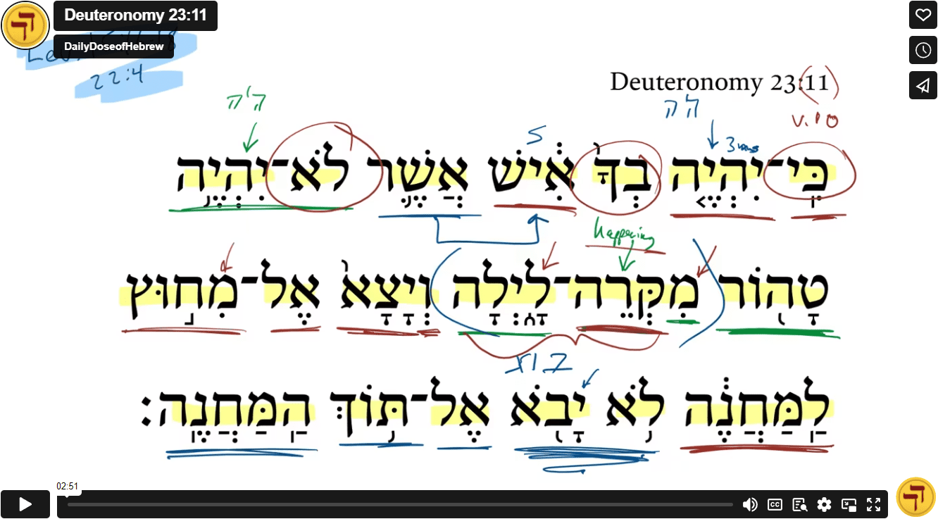 Deuteronomy 23:11 | Daily Dose of Hebrew
