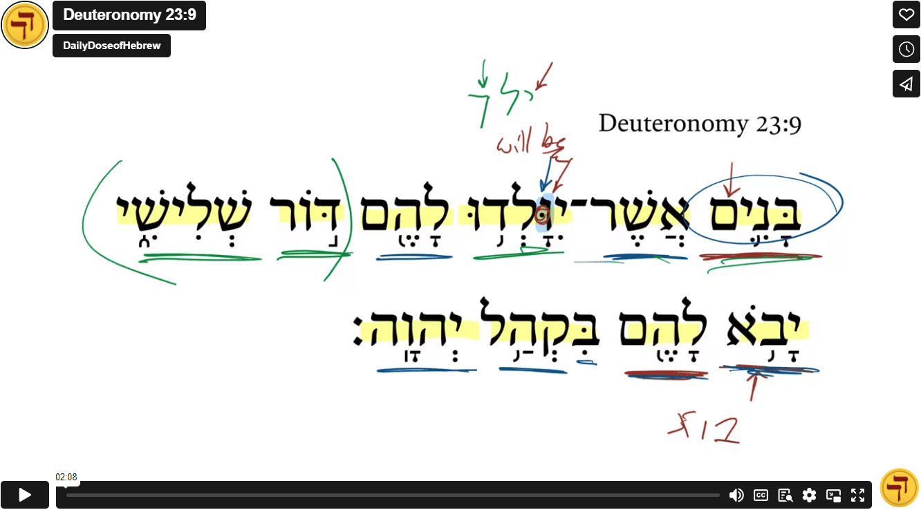Deuteronomy 23:9 | Daily Dose of Hebrew