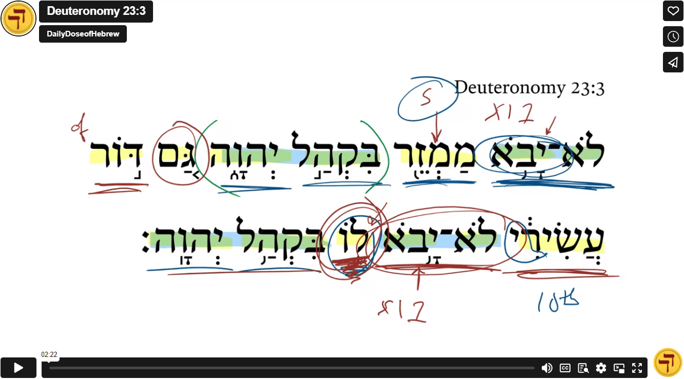 Deuteronomy 23:3 | Daily Dose of Hebrew