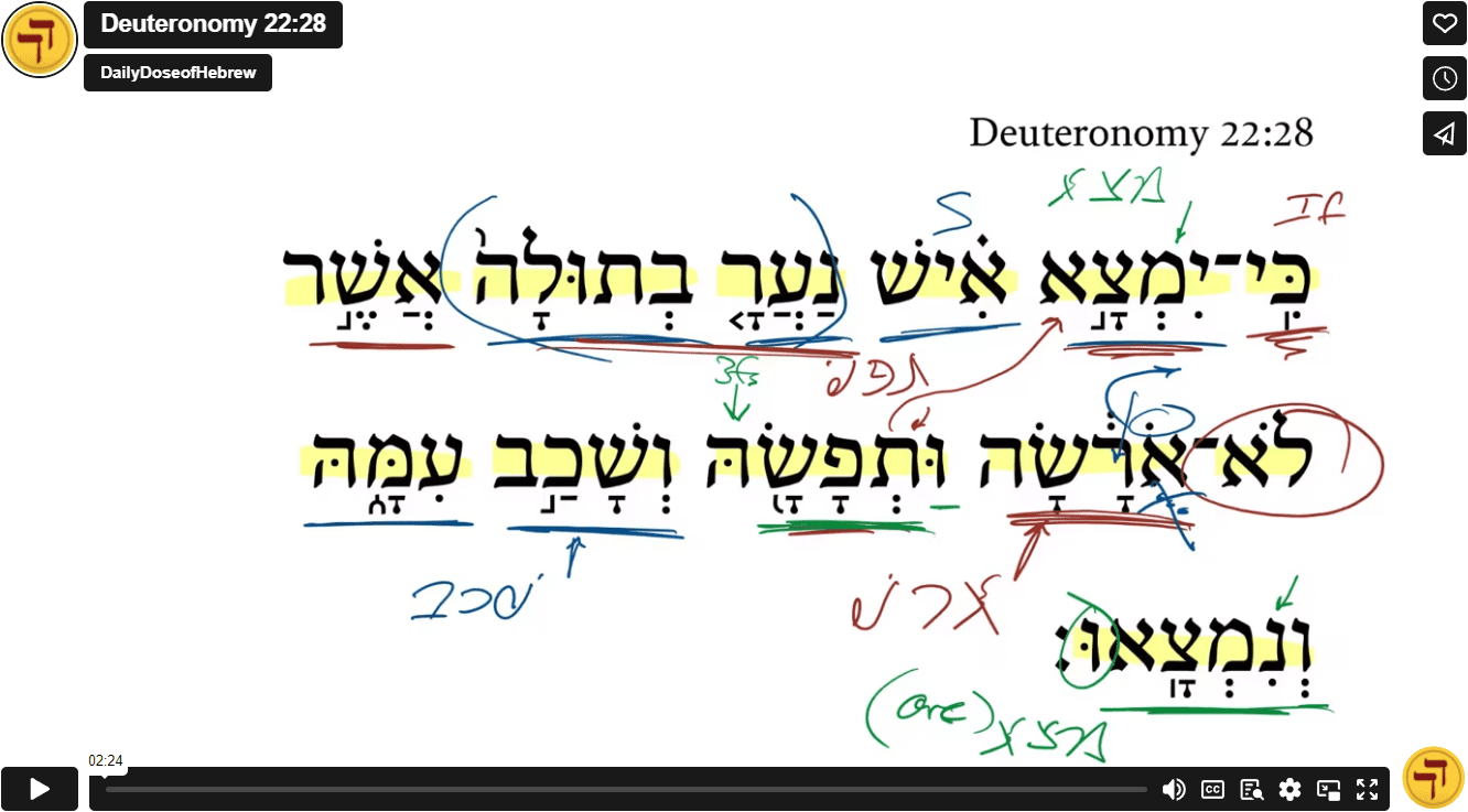 Deuteronomy 22:28 | Daily Dose of Hebrew