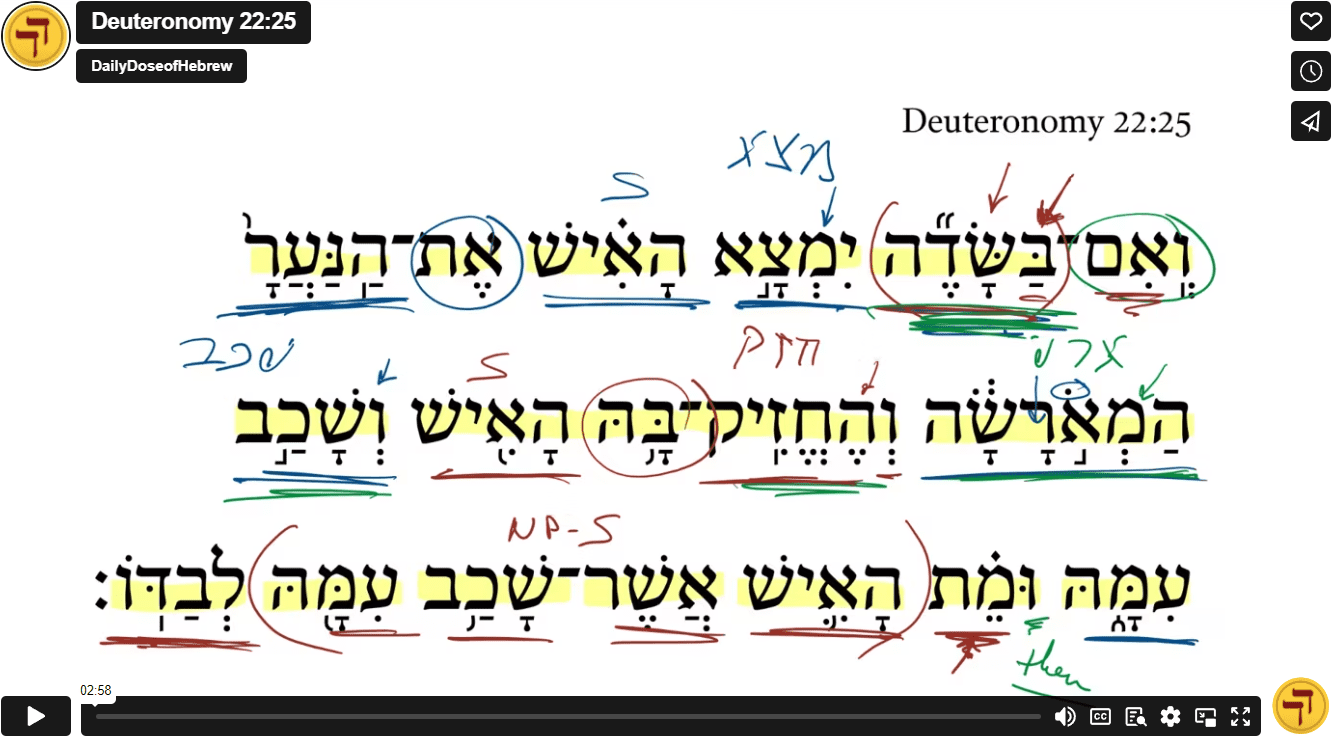 Deuteronomy 22 25 Daily Dose Of Hebrew