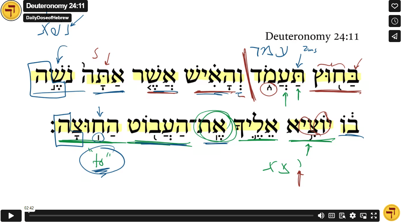 Deuteronomy 24:11 | Daily Dose of Hebrew