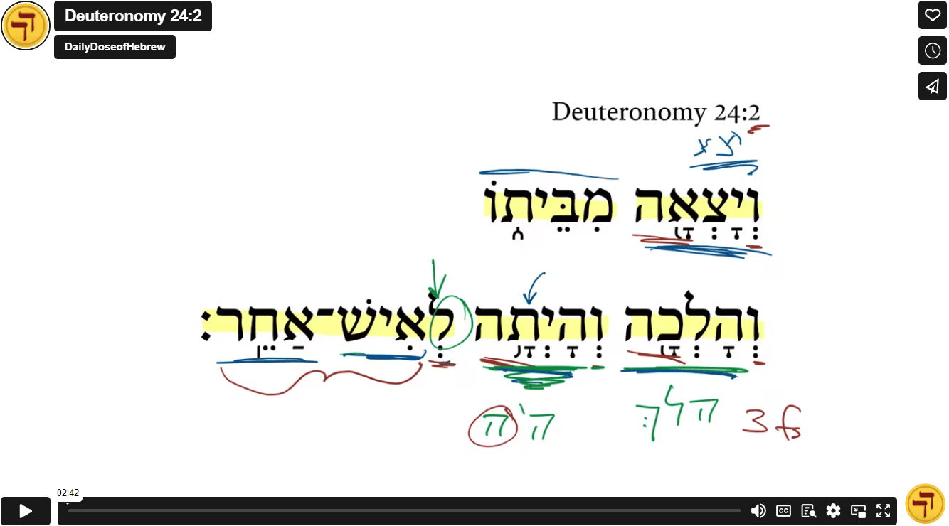 Deuteronomy 24:2 | Daily Dose of Hebrew