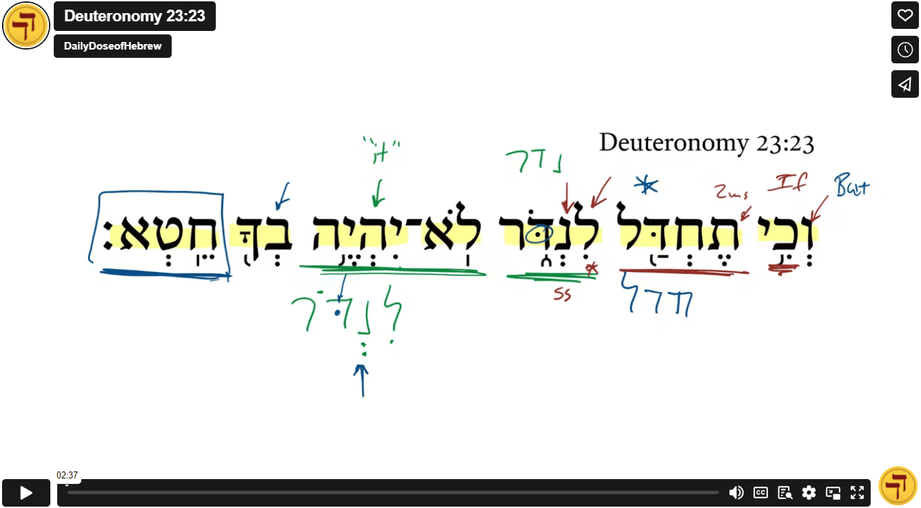 Deuteronomy 23:23 | Daily Dose of Hebrew