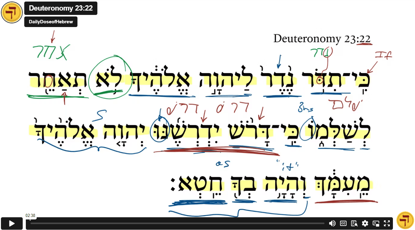 Deuteronomy 23:22 | Daily Dose of Hebrew