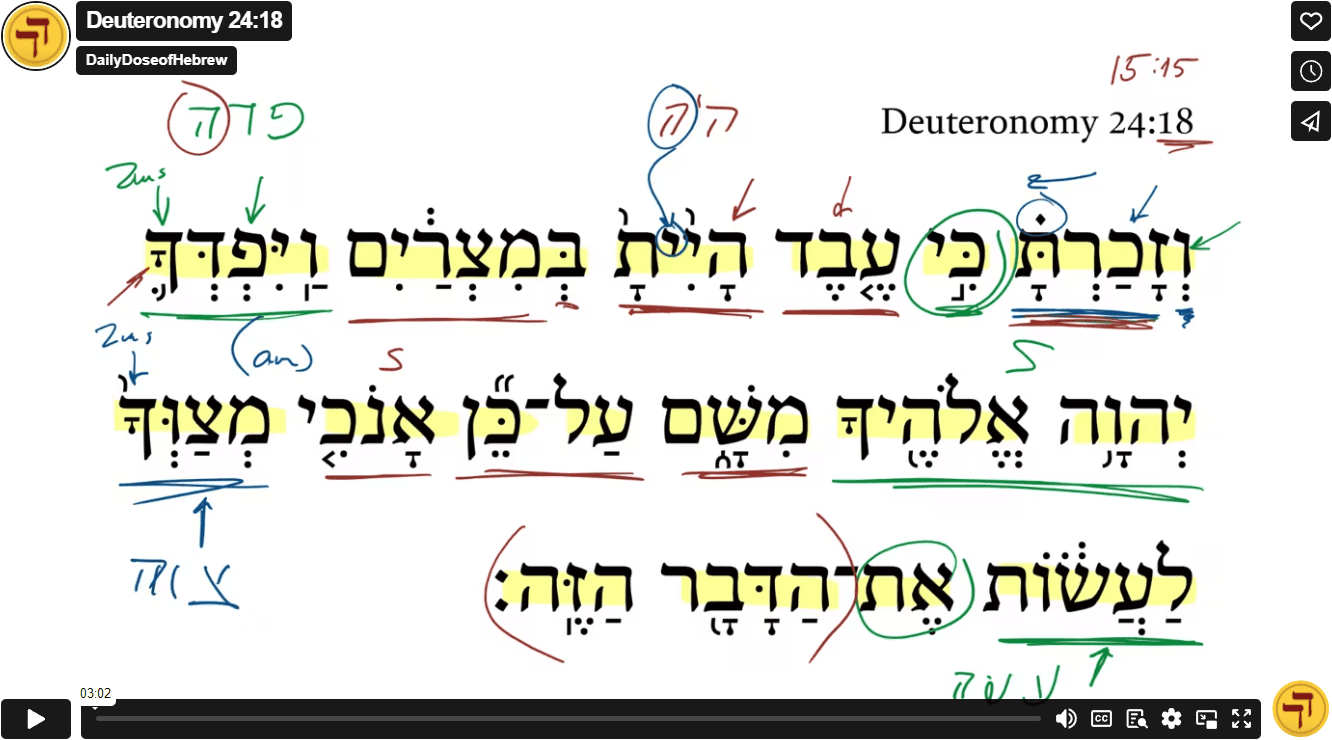 Deuteronomy 24:18 | Daily Dose of Hebrew