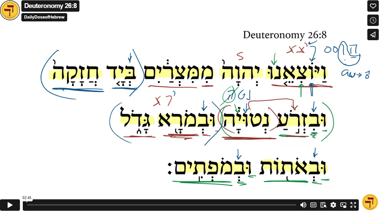 Deuteronomy 26:8 | Daily Dose of Hebrew