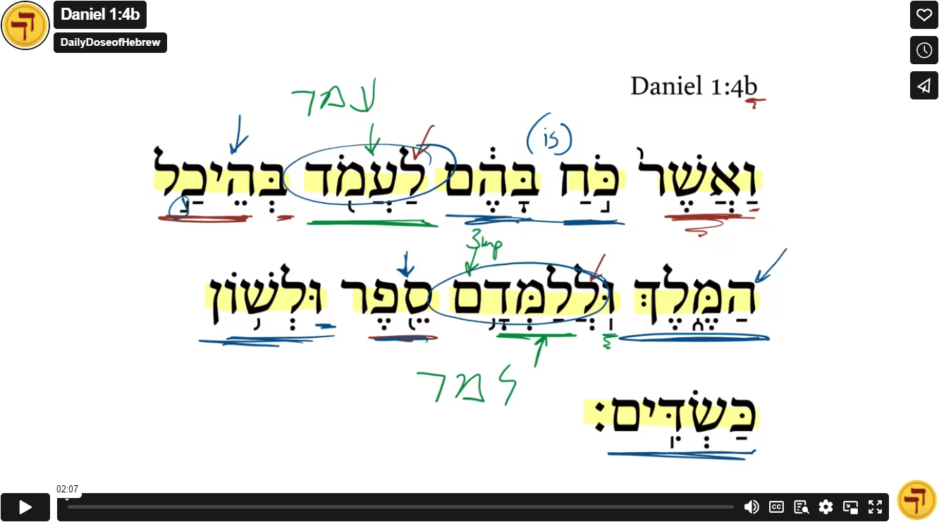 Daniel 1:4b | Daily Dose of Hebrew
