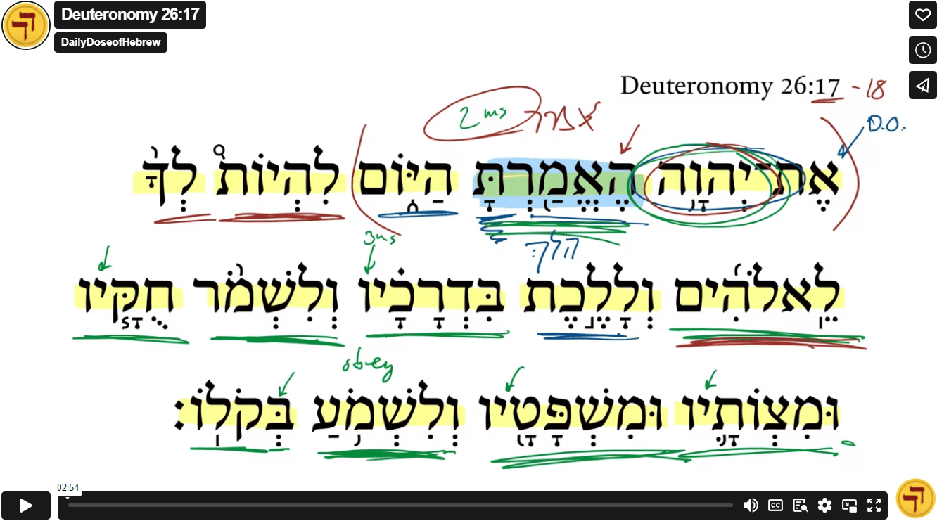 Deuteronomy 26:17 | Daily Dose of Hebrew