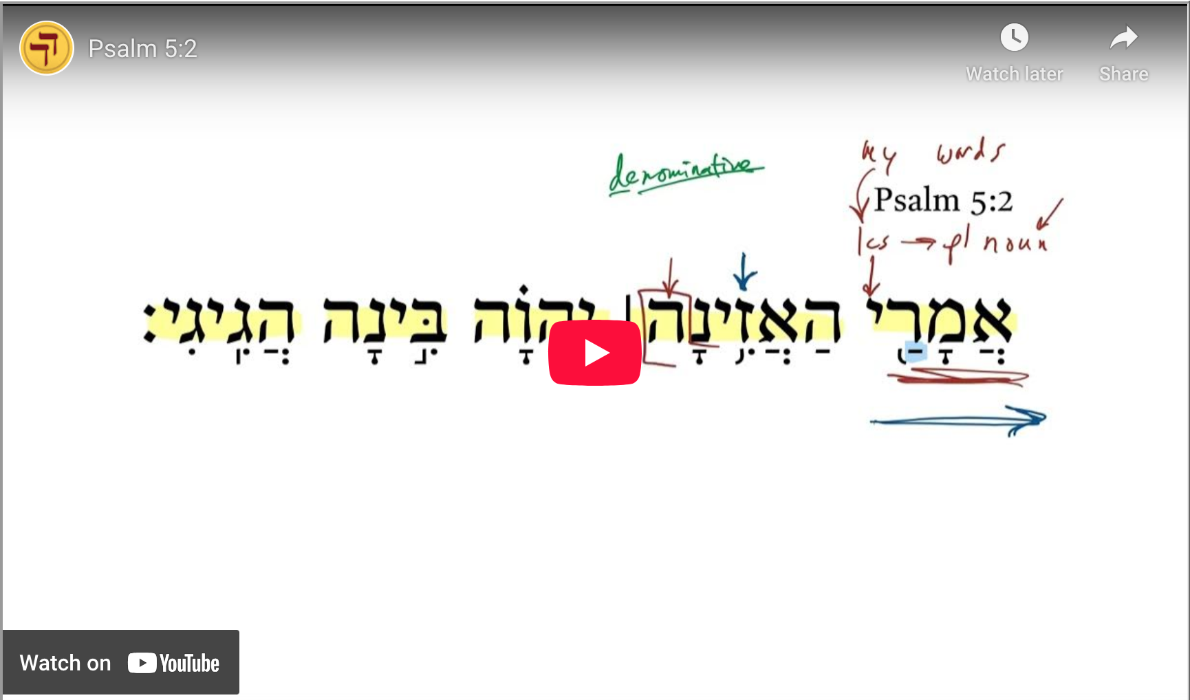 Psalm 5:2 | Daily Dose of Hebrew