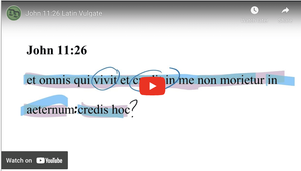 John 11:26 Latin Vulgate | Daily Dose of Latin