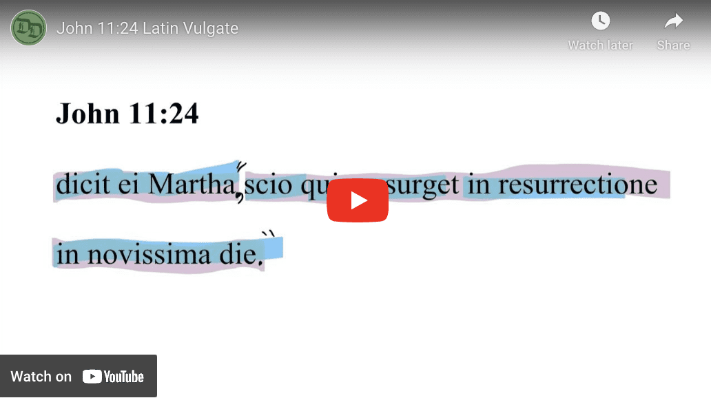 John 11:24 Latin Vulgate | Daily Dose of Latin