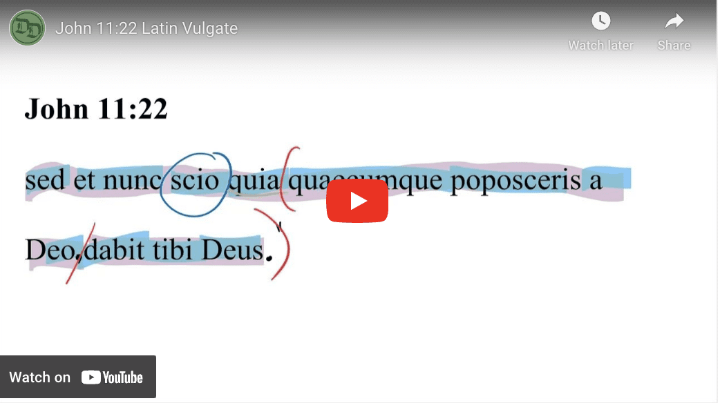 John 11:22 Latin Vulgate | Daily Dose of Latin