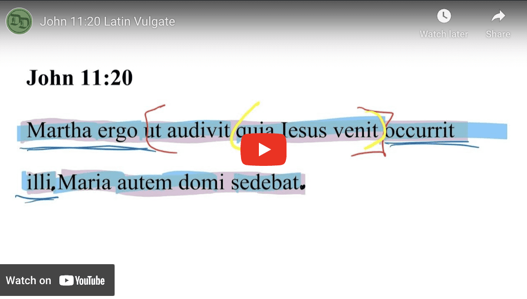 John 11:20 Latin Vulgate | Daily Dose of Latin