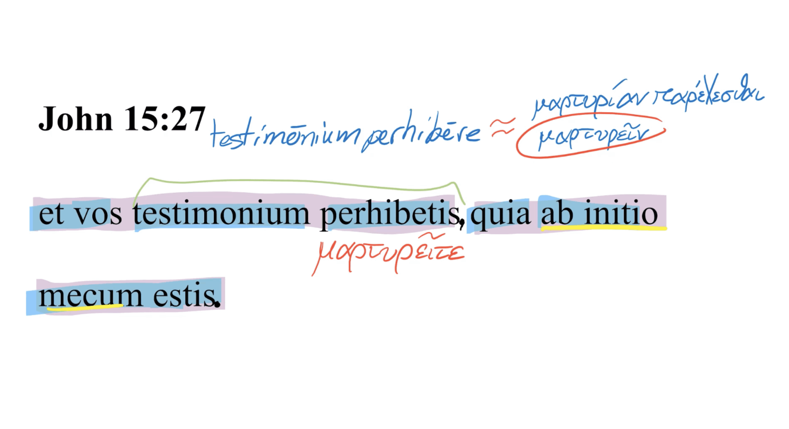 John 15:27 Latin Vulgate | Daily Dose of Latin